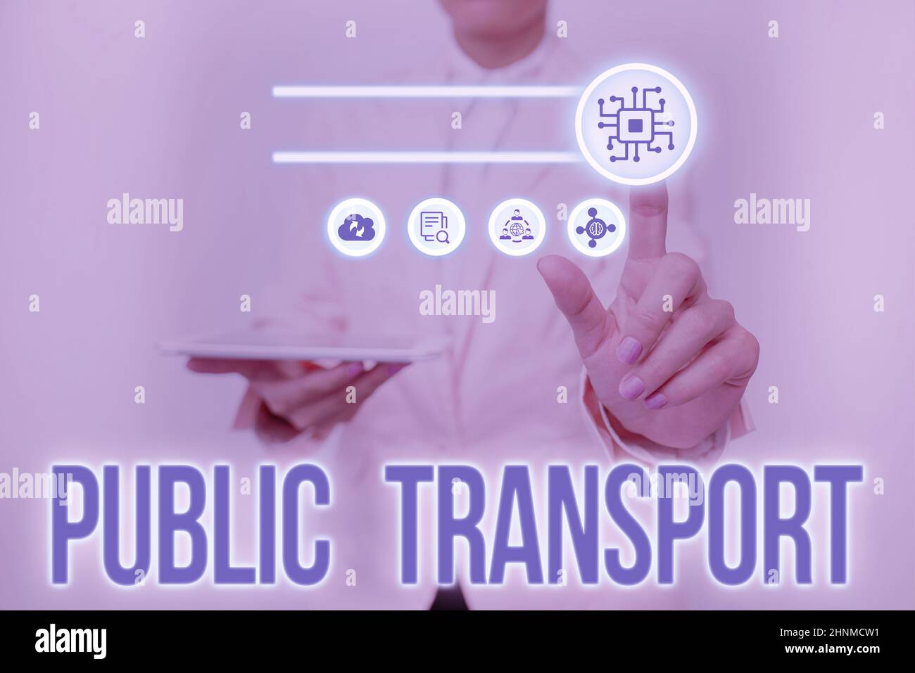Sign displaying Public Transport, Word for transport of passengers by ...
