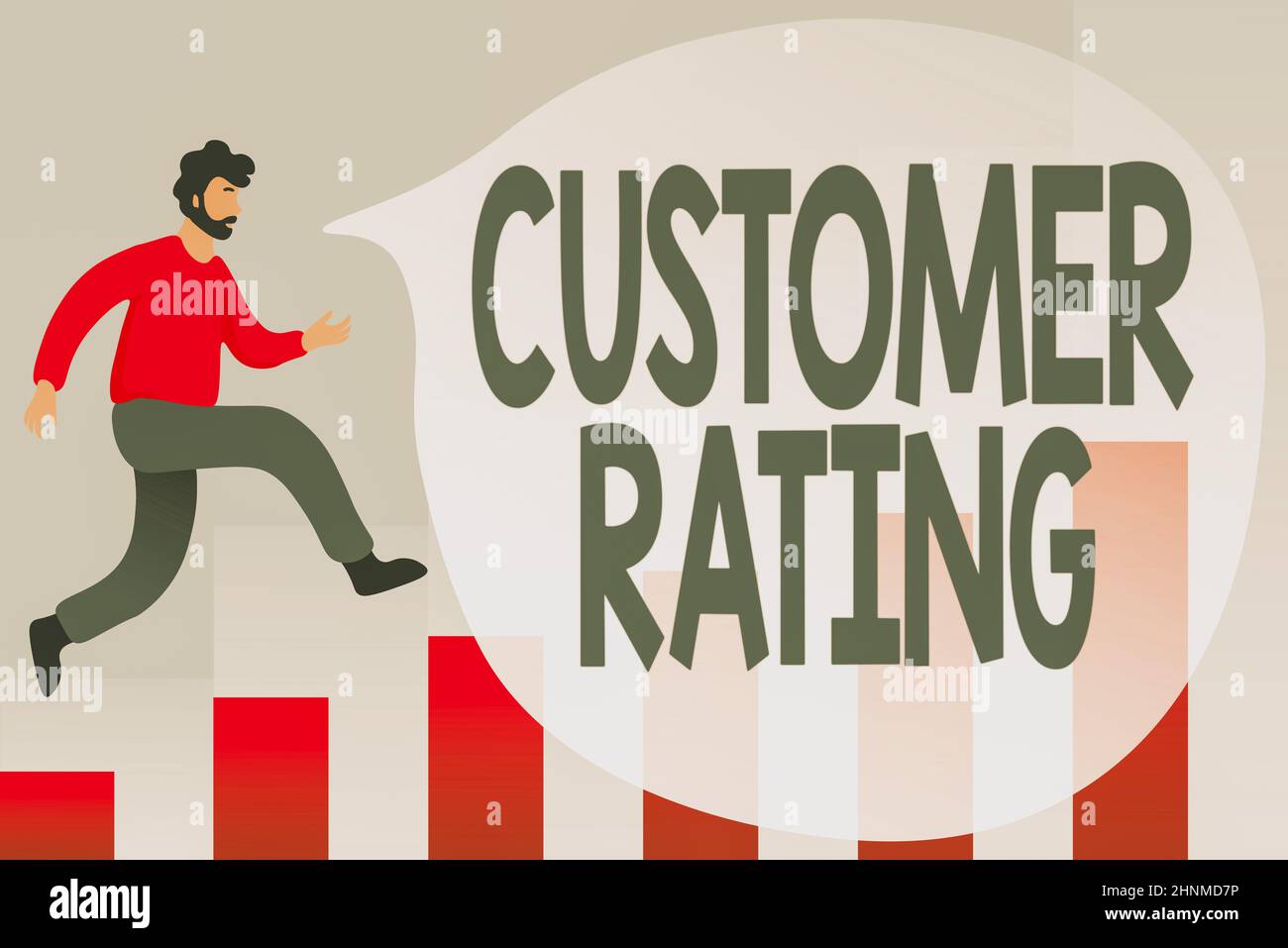 Sign displaying Customer Rating, Business showcase Each point of the ...