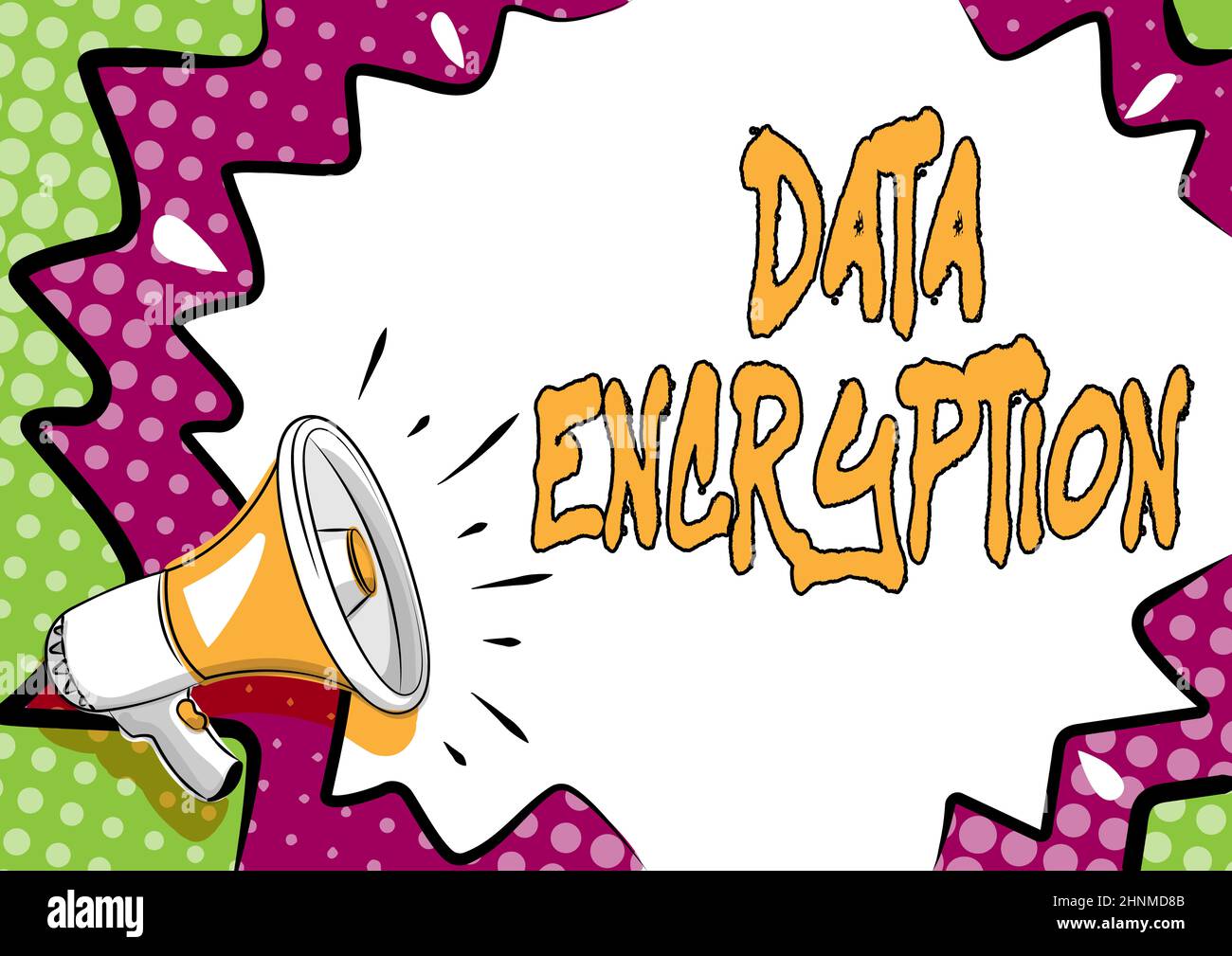 Text caption presenting Data Encryption, Conceptual photo Symmetrickey algorithm for the ...