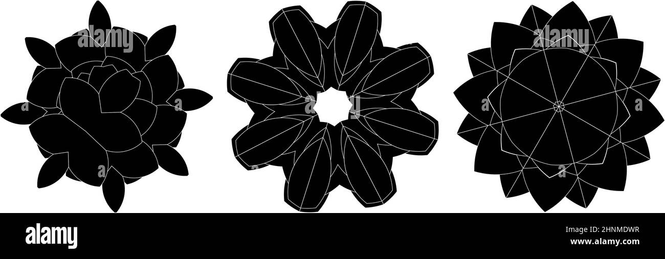 Sacred geometry lotus, floral, flower motif, icon. Geometric circular ...