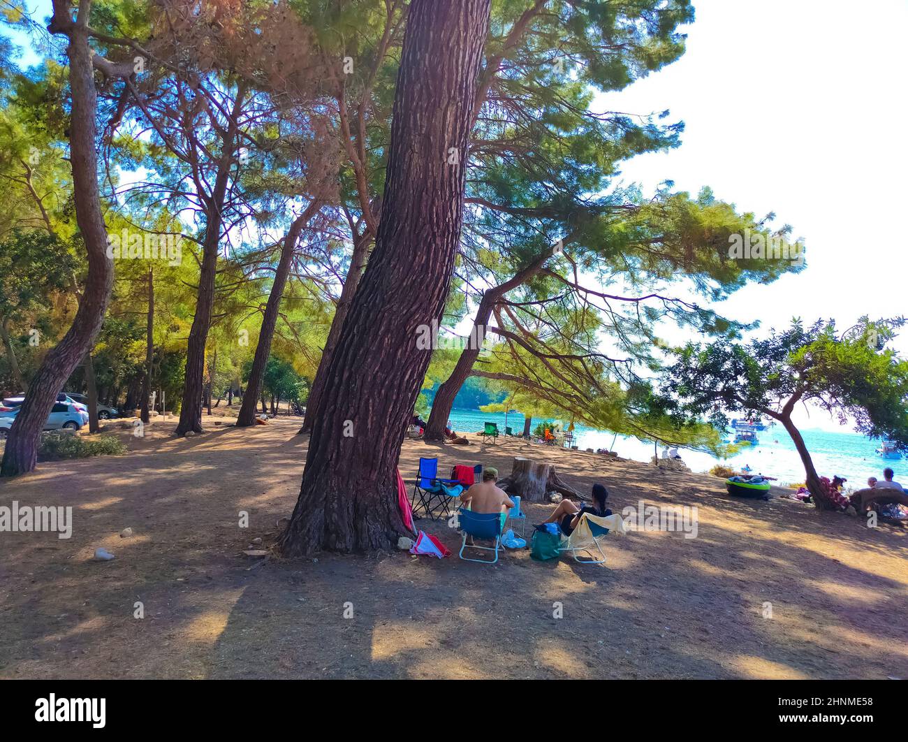View of the stone beach at the site of the ancient Lycian city of ...