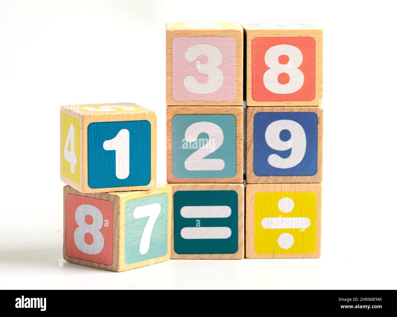 Math number colorful on white background, education study mathematics ...