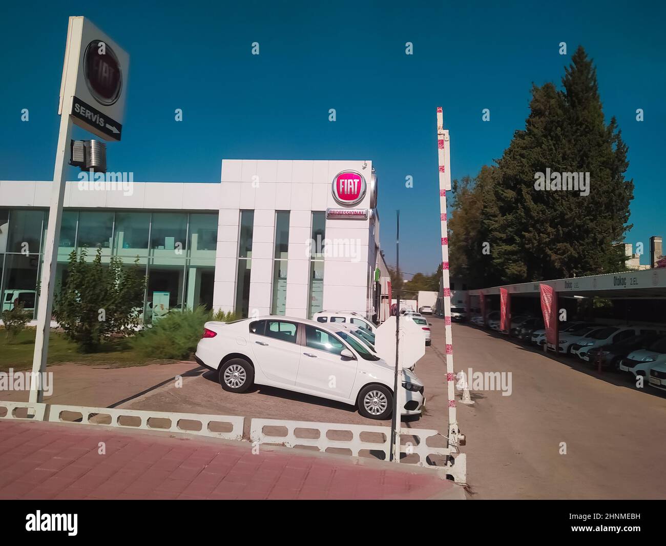 Antalya, Turkey - May 11, 2021: Fiat dealership sign logo Stock Photo ...