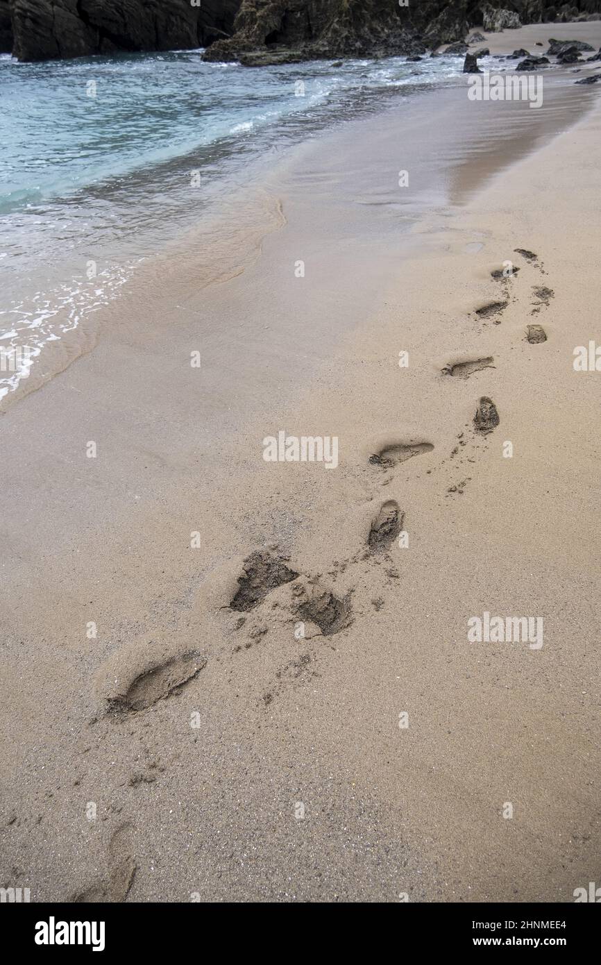Detail of famous rock formation on a beach, erosion and nature, tourist ...