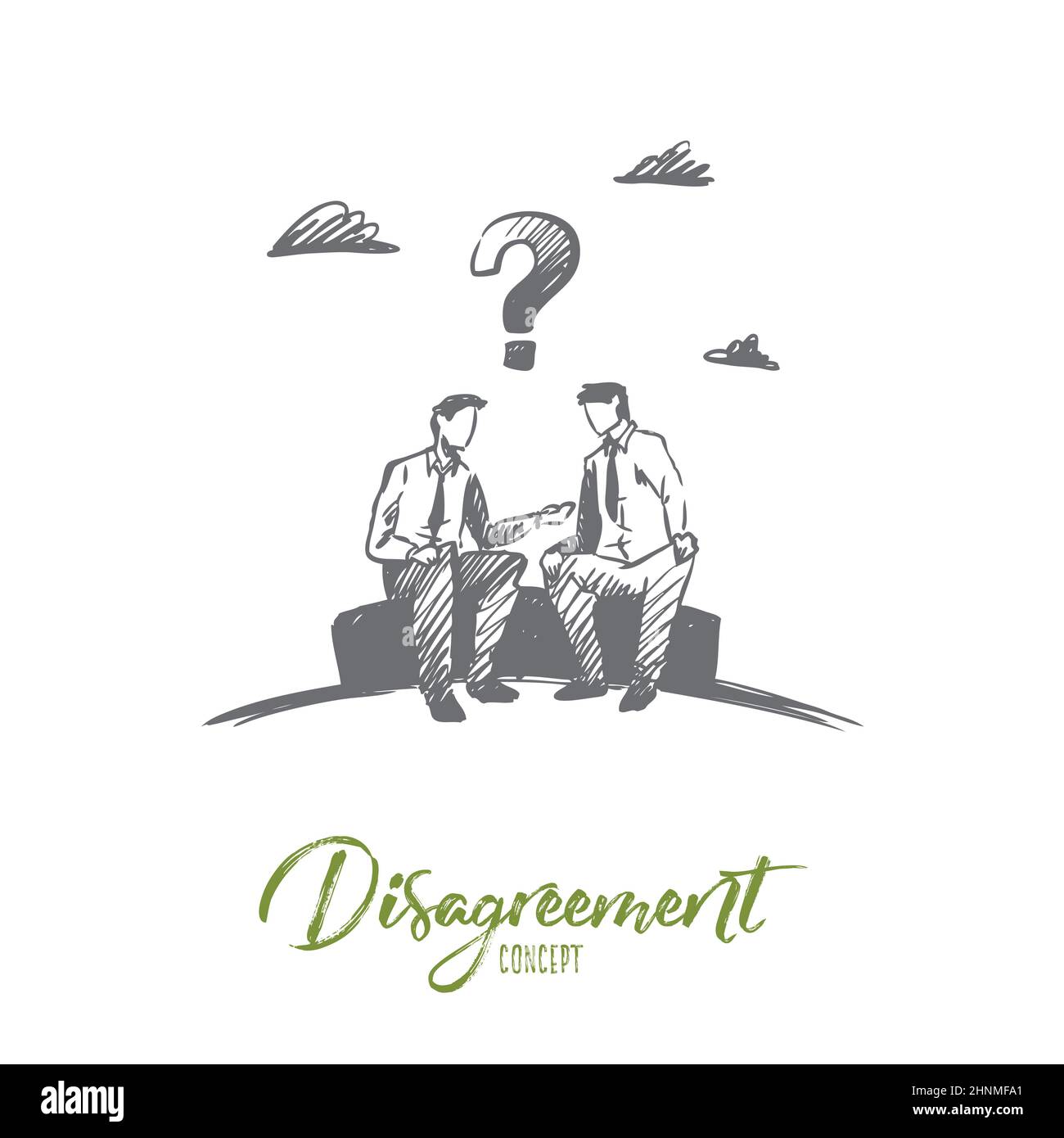 Disagreement, business, people, conflict concept. Hand drawn ...