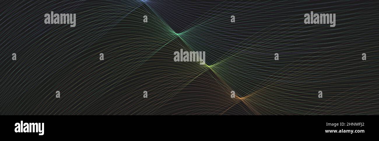 Many colored lines on a dark background - Vector illustration Stock ...