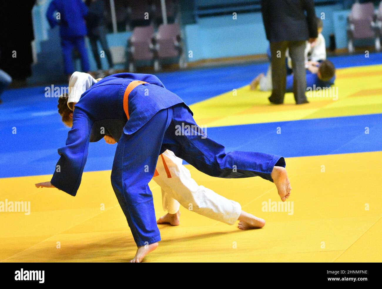Girls compete in Judo Stock Photo - Alamy