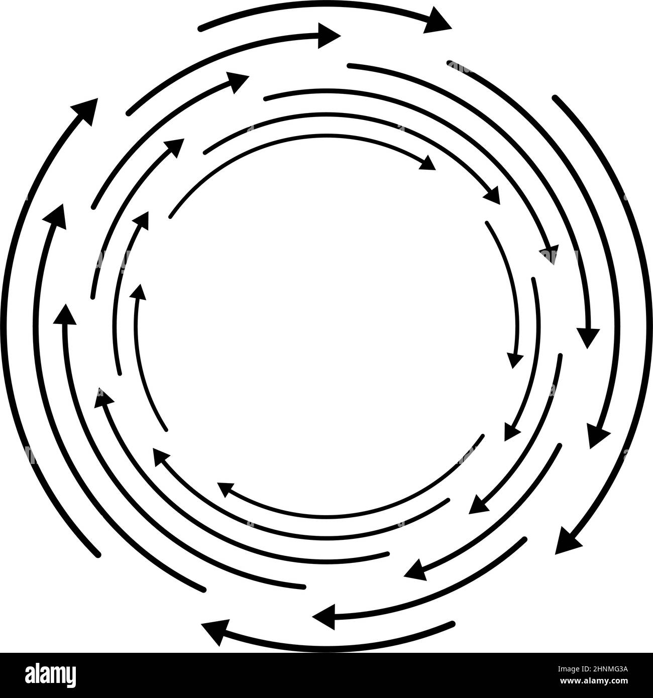 Random circular, cycle arrow element. Spiral, spinning, revolve arrows ...