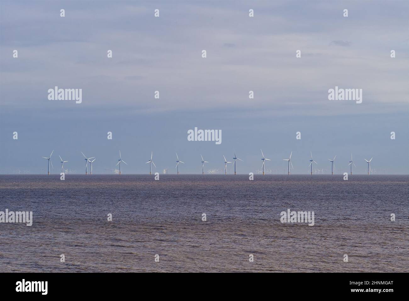 Wind Turbines Offshore of Clacton On Sea at Gunfleet Sands Stock Photo ...