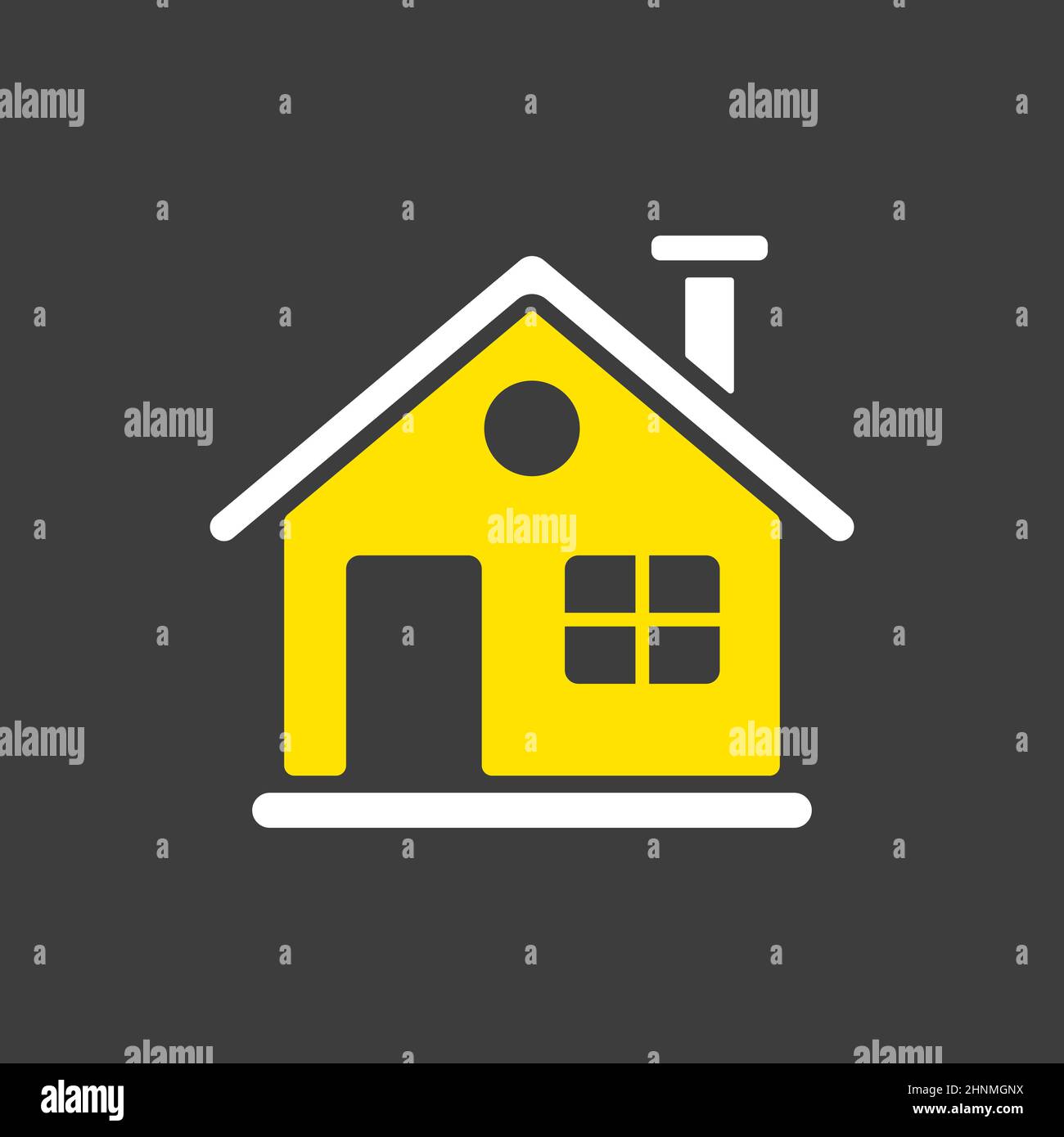 Detailed winter house vector glyph icon on dark background. Winter sign ...