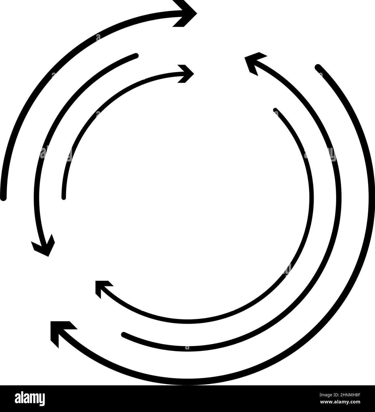 Random circular, cycle arrow element. Spiral, spinning, revolve arrows ...