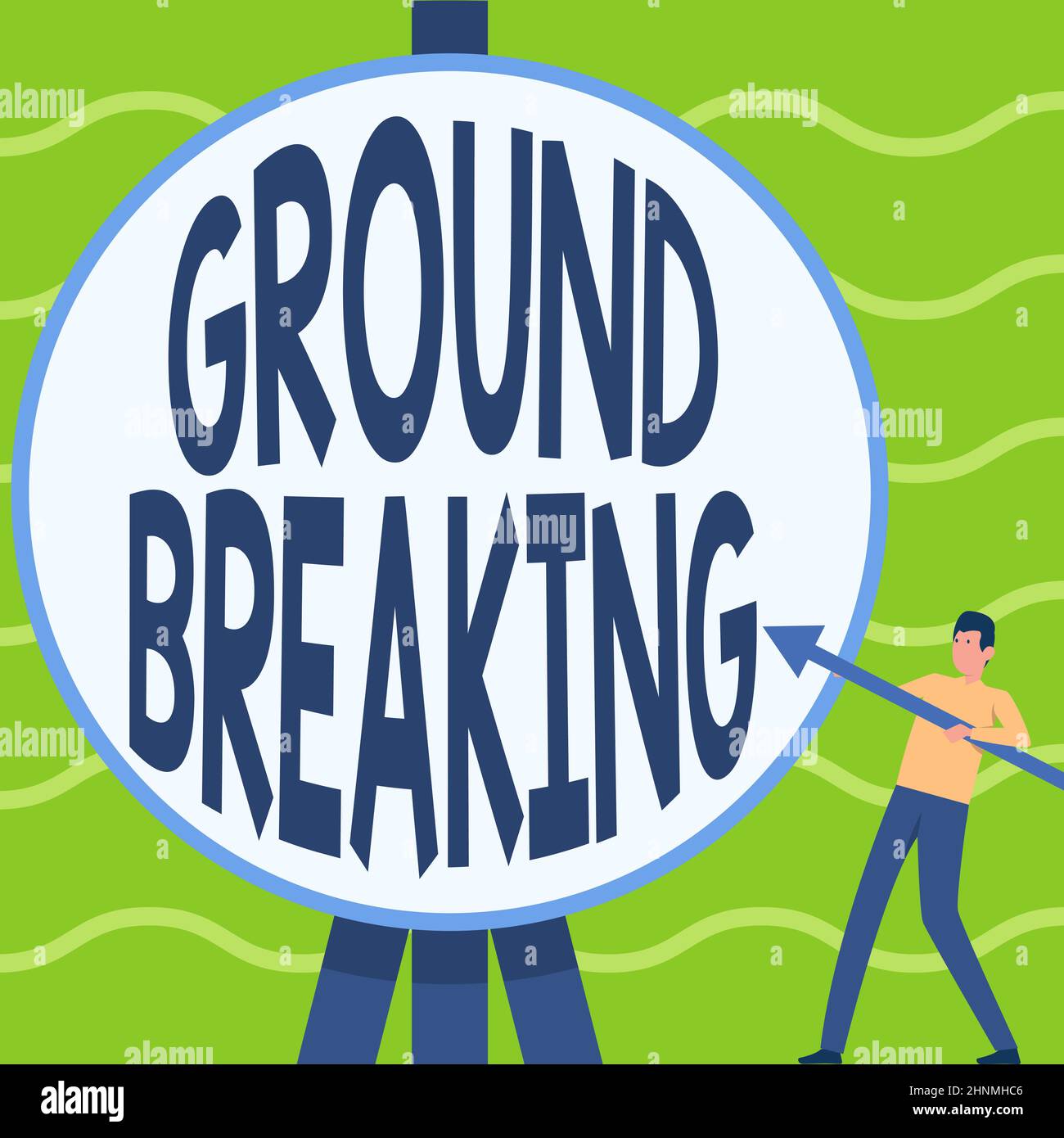 Hand writing sign Groundbreaking, Word Written on Very new and a big ...