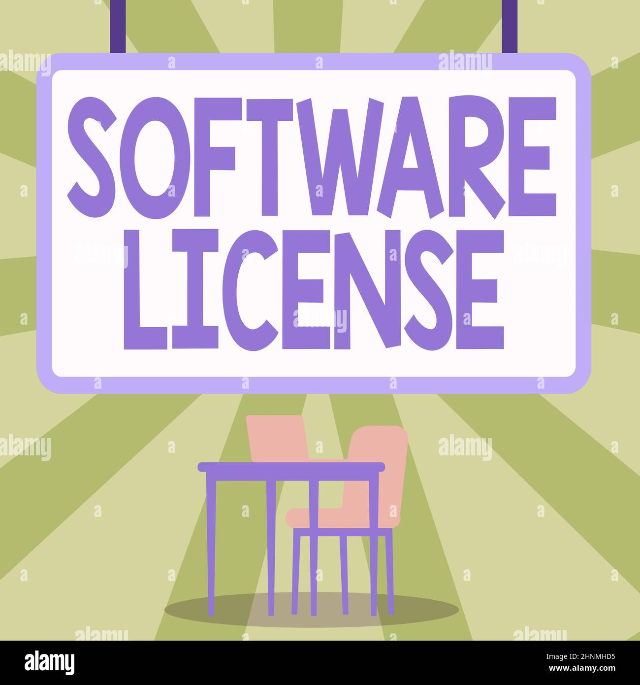 Handwriting text Software License, Business showcase legal instrument ...