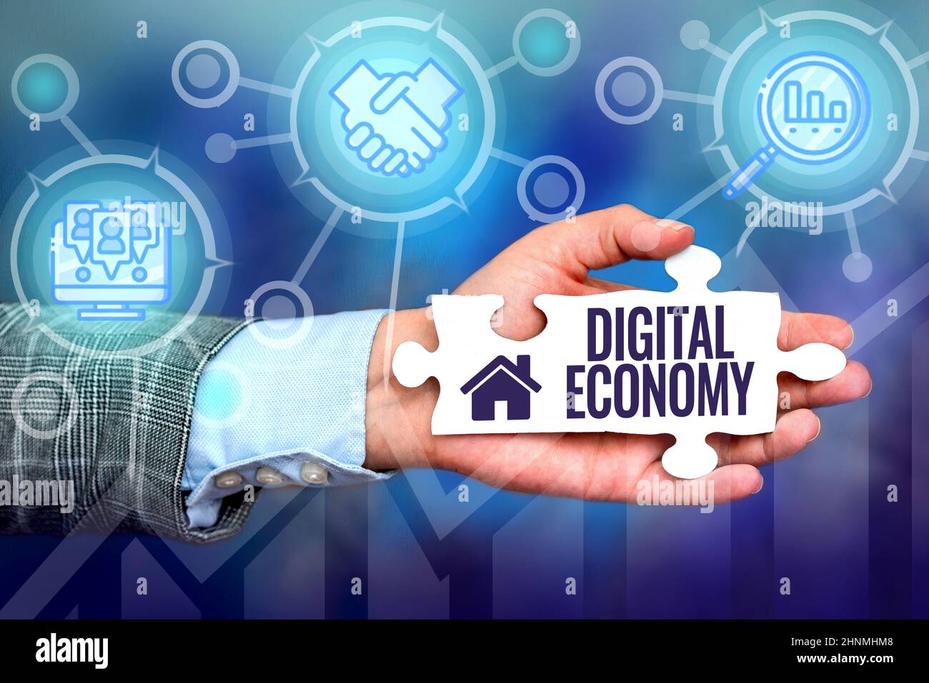 Text showing inspiration Digital Economy, Word Written on worldwide ...