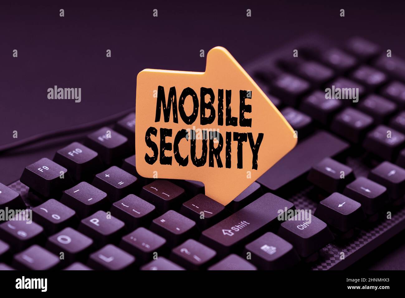 Sign displaying Mobile Security, Word for Protection of mobile phone ...
