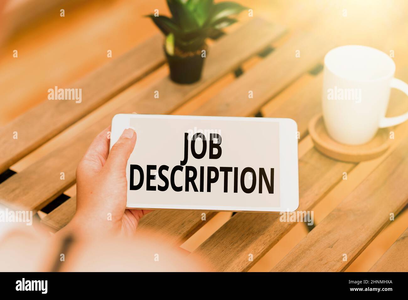 Text caption presenting Job Description, Concept meaning A document ...