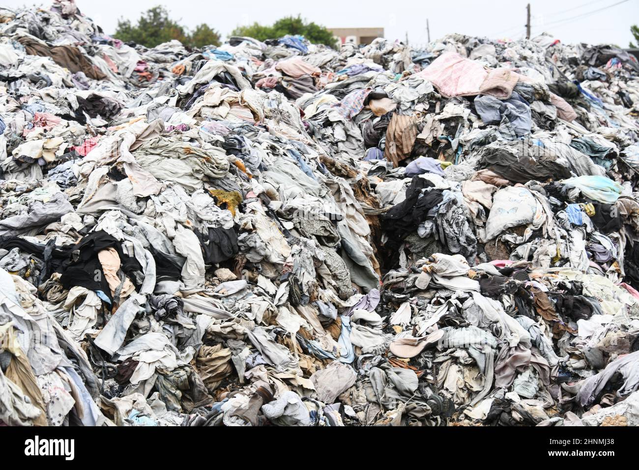 Burnt clothes on a bin in the province of Alicante, Costa Blanca, Spain ...