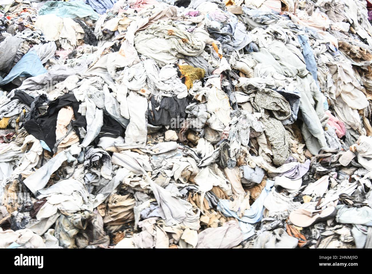 Burnt clothes on a bin in the province of Alicante, Costa Blanca, Spain ...