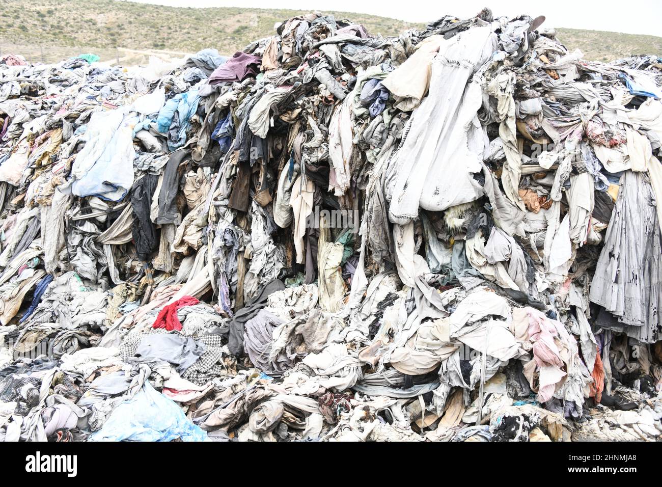 Burnt clothes on a bin in the province of Alicante, Costa Blanca, Spain ...