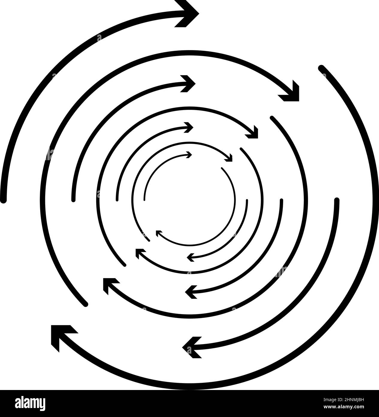 Random circular, cycle arrow element. Spiral, spinning, revolve arrows ...