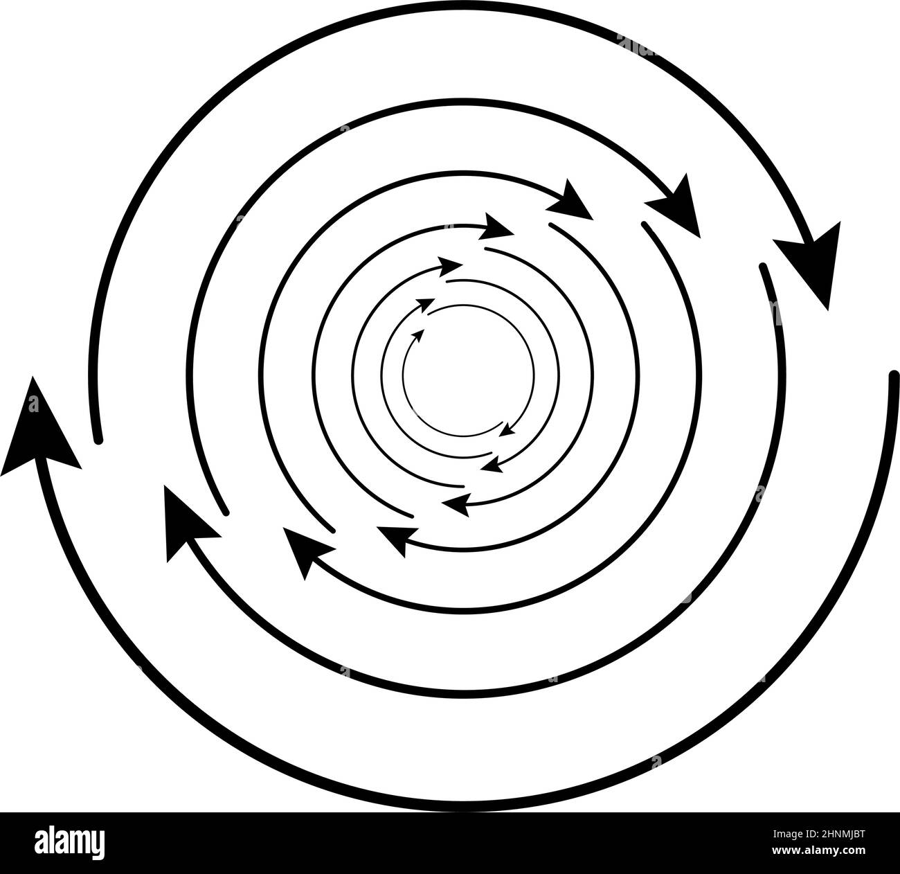 Random circular, cycle arrow element. Spiral, spinning, revolve arrows ...