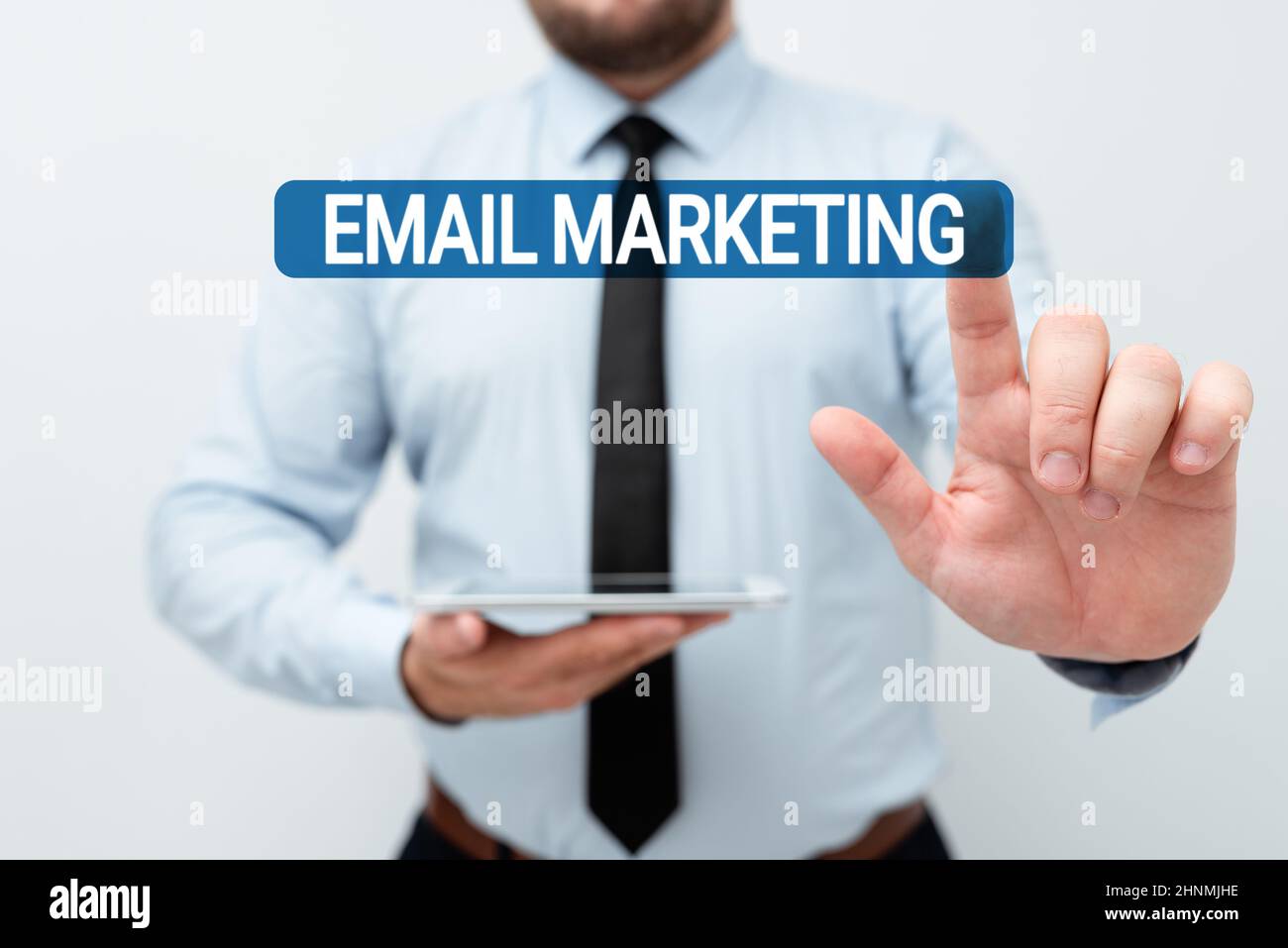 Text caption presenting Email Marketing, Business overview Sending a commercial message to a ...