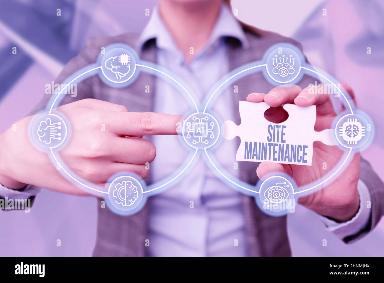 Hand writing sign Site Maintenance, Word Written on keeping the website ...