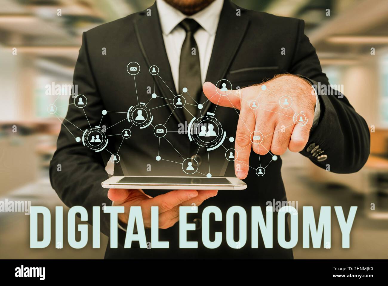 Text sign showing Digital Economy, Internet Concept worldwide network ...