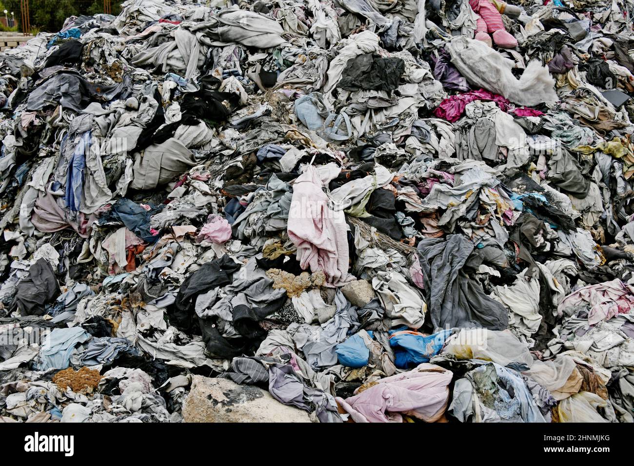 Burnt clothes on a bin in the province of Alicante, Costa Blanca, Spain ...