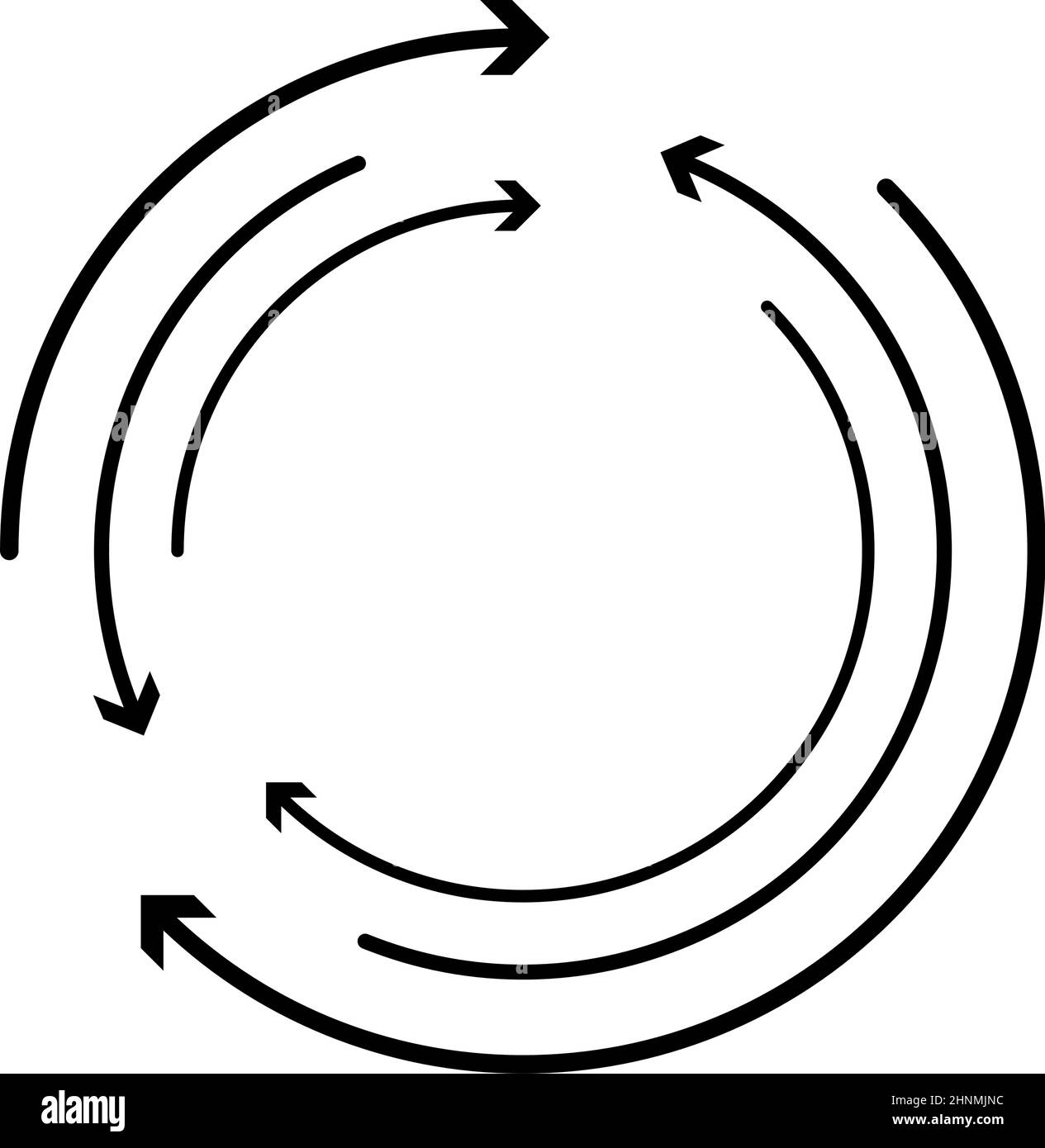 Random circular, cycle arrow element. Spiral, spinning, revolve arrows ...