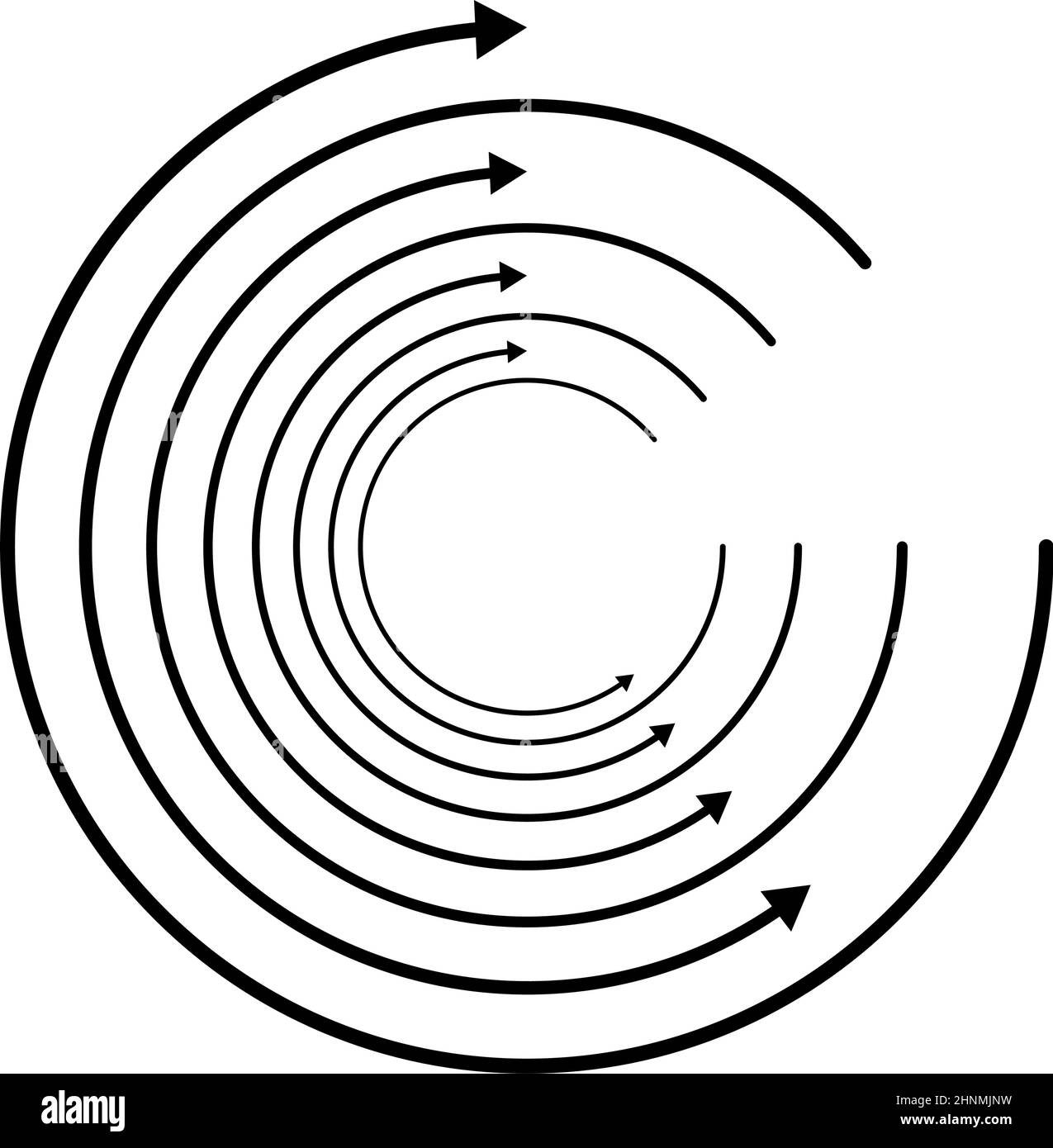 Random circular, cycle arrow element. Spiral, spinning, revolve arrows ...
