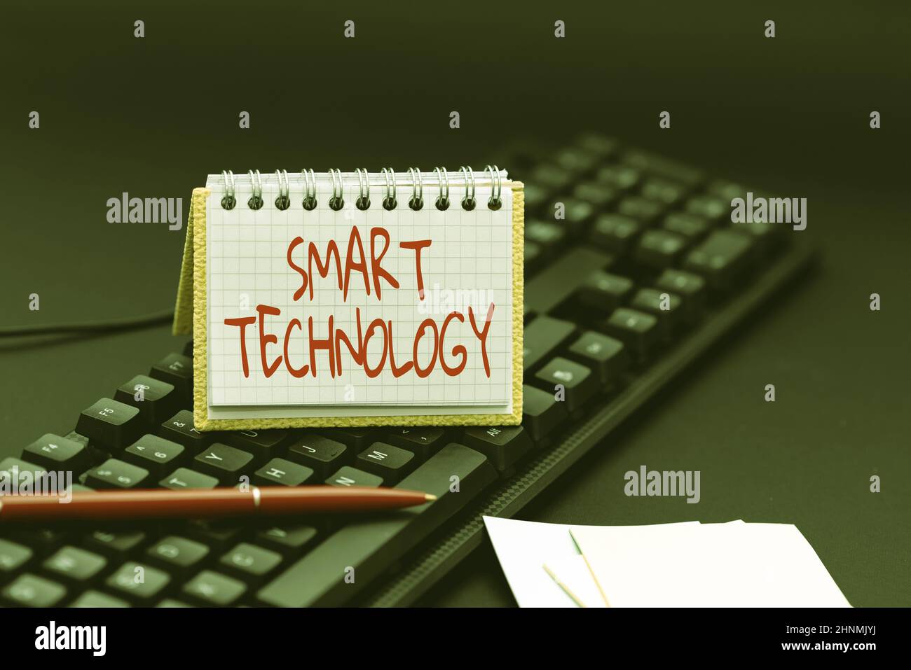 Handwriting text Smart Technology, Business concept used to protect and prevent errors in hard ...