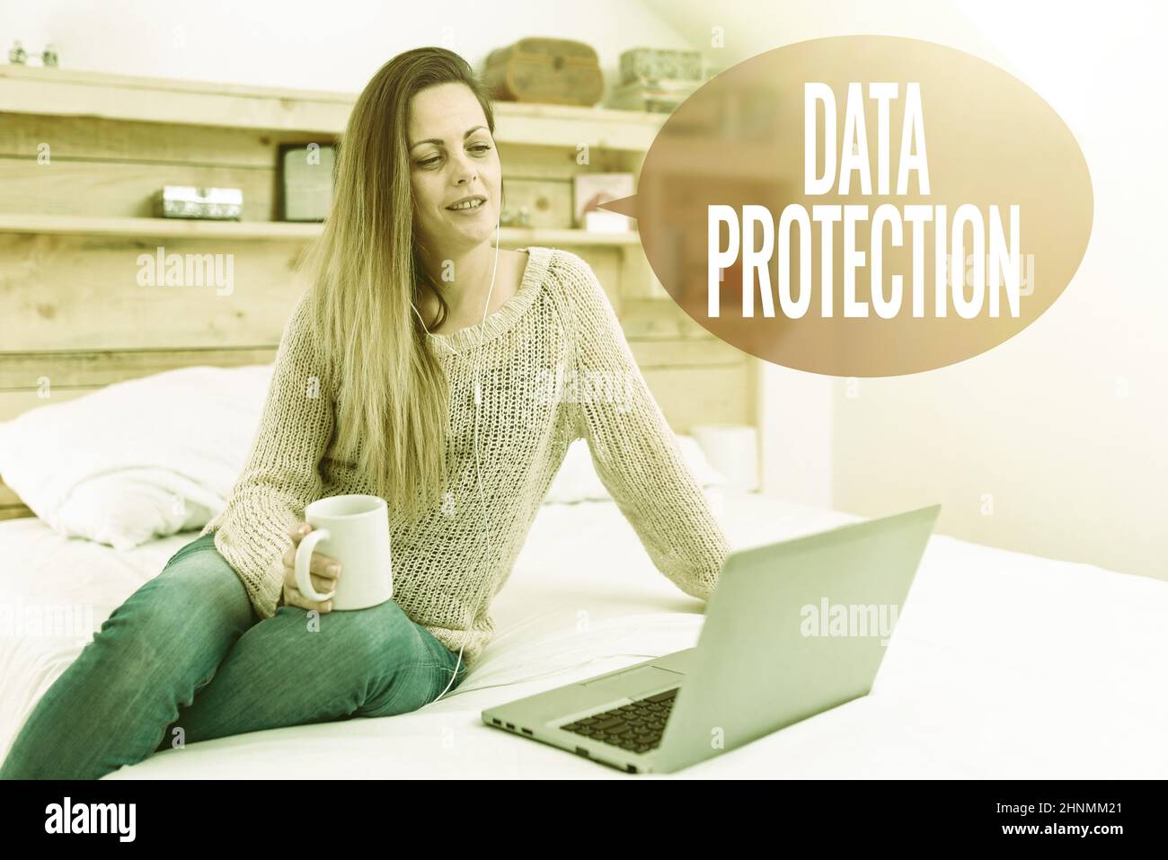 Conceptual caption Data Protection, Business showcase Protect IP ...