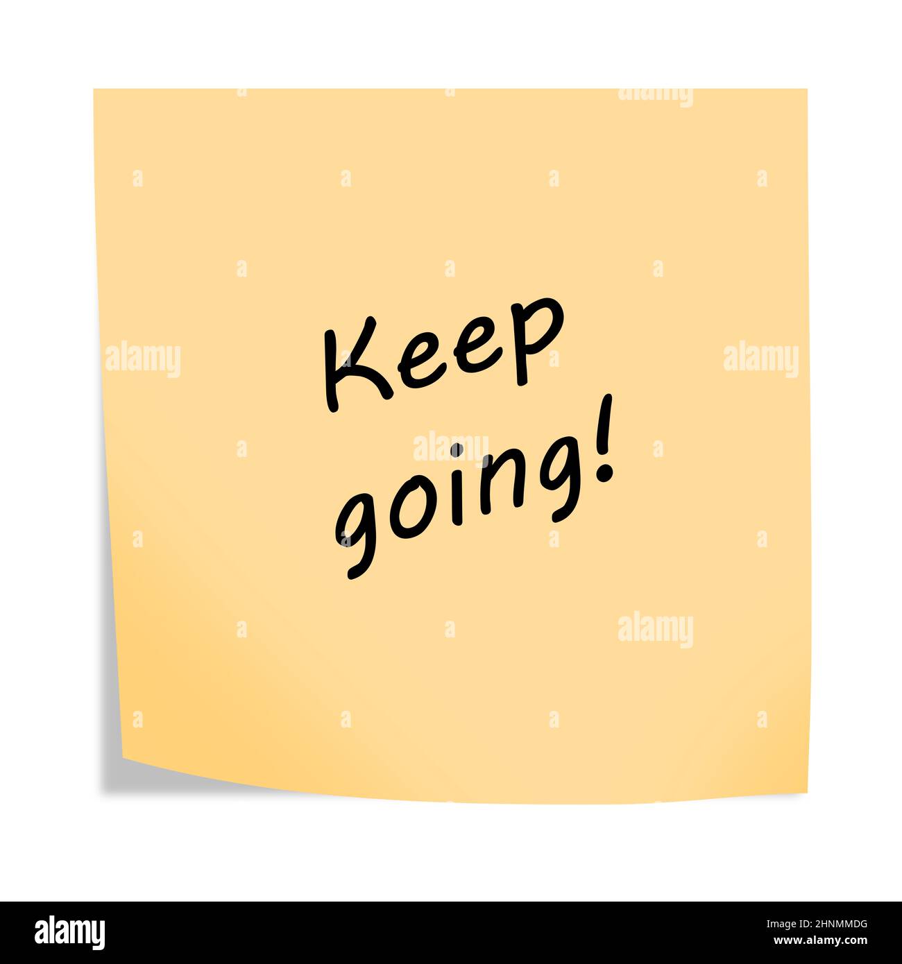 A keep going 3d illustration post note reminder on white with clipping ...
