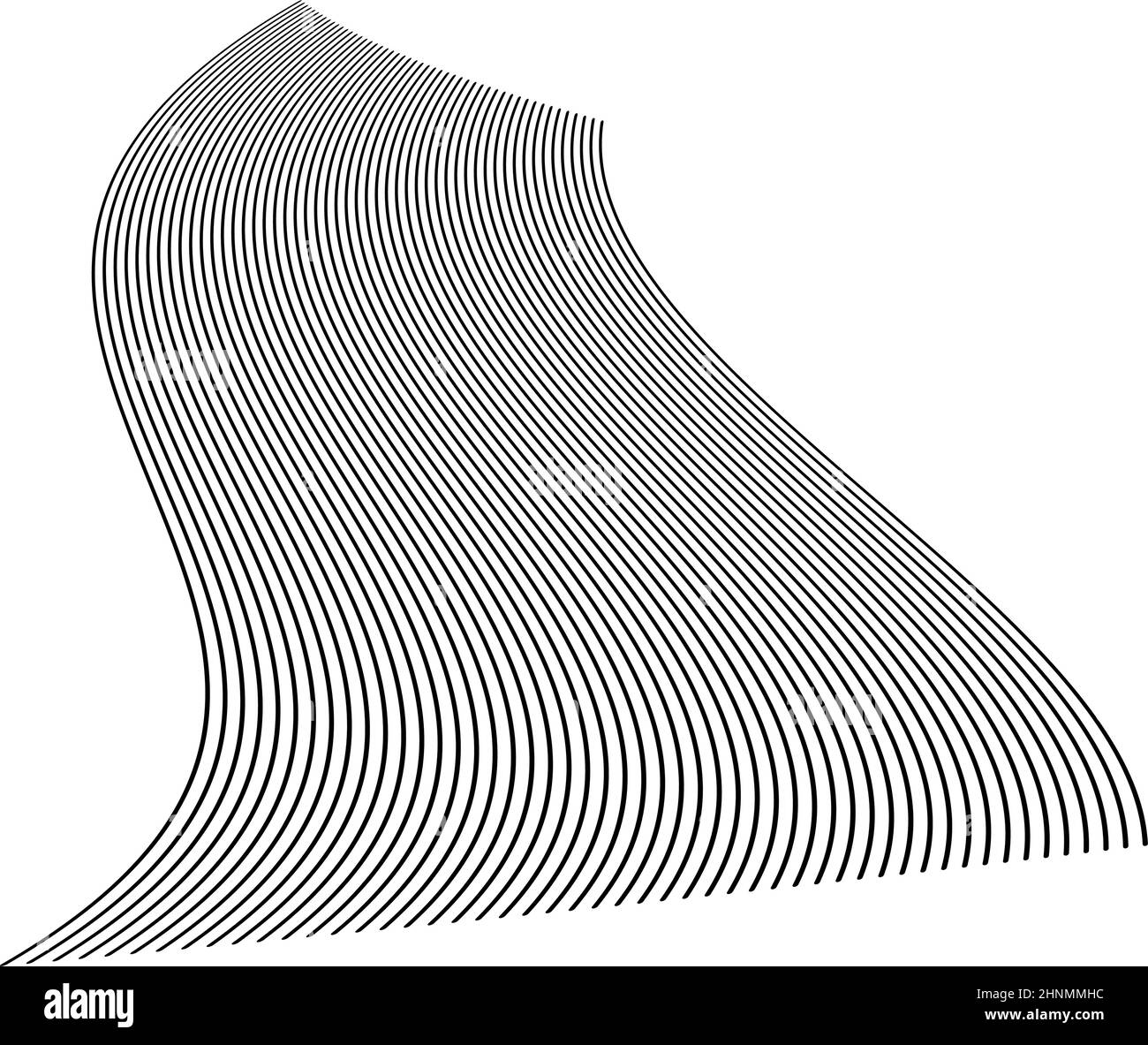 Wavy, waving curvy parallel lines. Undulate, squiggle stripes - stock ...