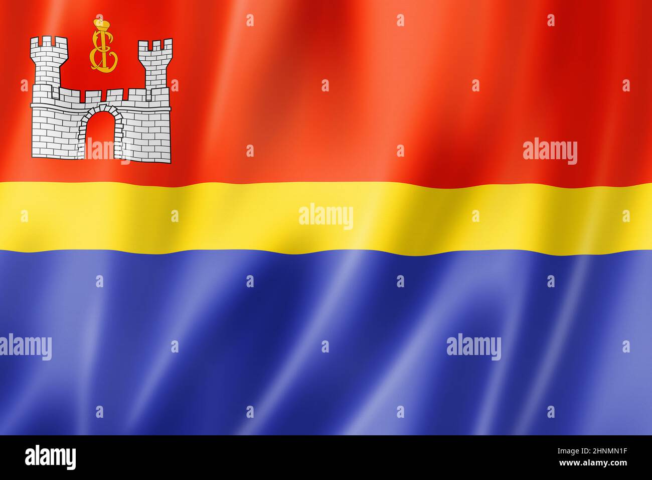 Kaliningrad state - Oblast - flag, Russia waving banner collection. 3D ...