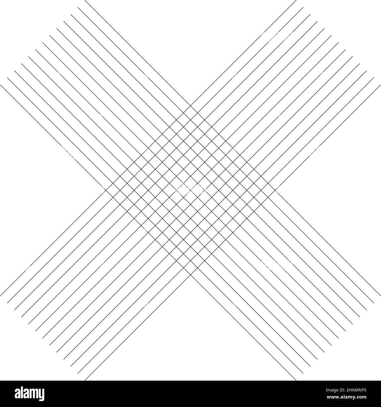 Geometric weave element with intersecting lines, stripes. Abstract lattice, grate, trellis and ...
