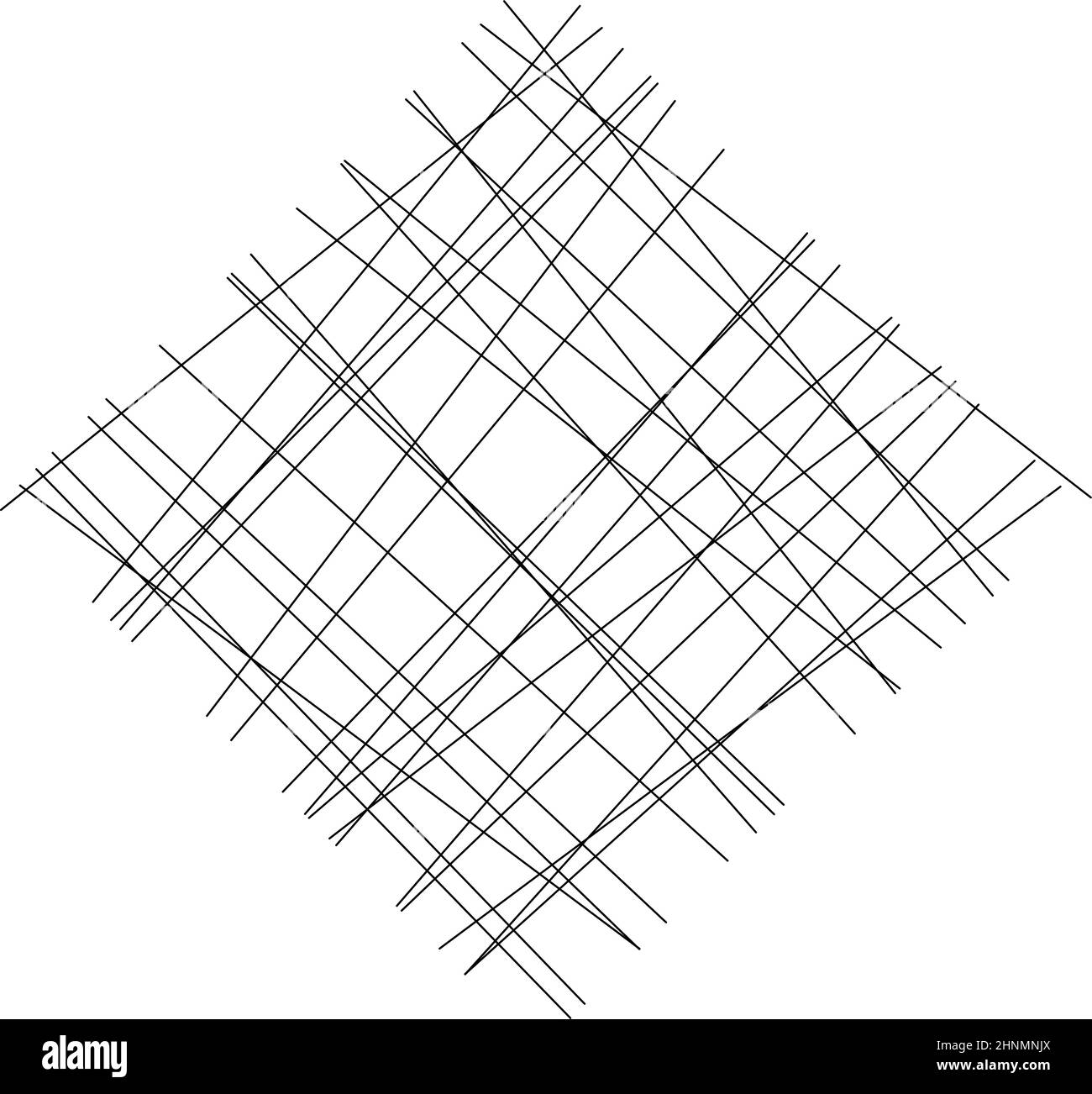 Geometric weave element with intersecting lines, stripes. Abstract lattice, grate, trellis and ...