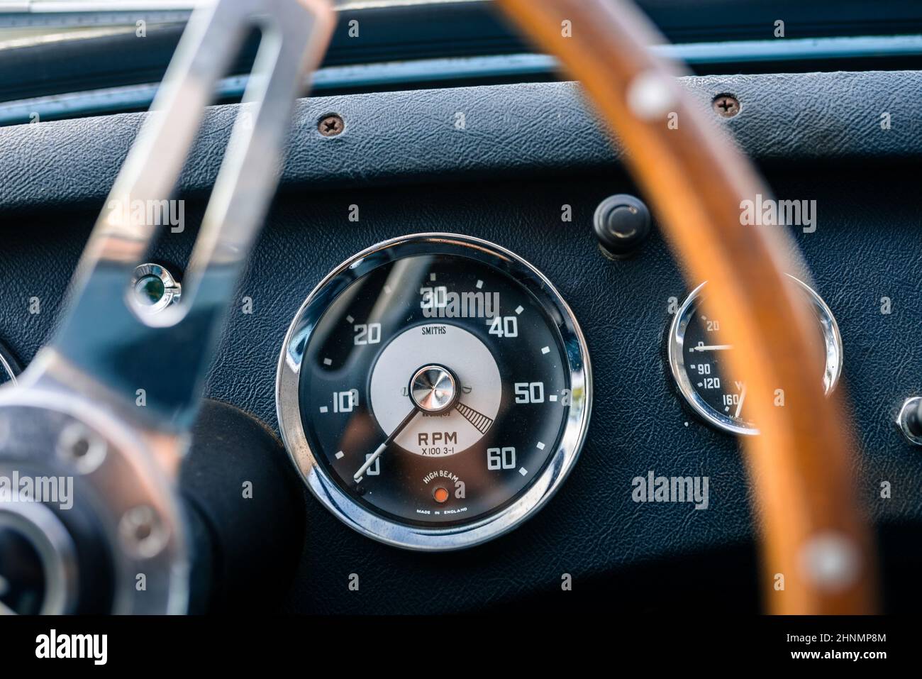 Wooden steering wheel vintage british hi-res stock photography and ...