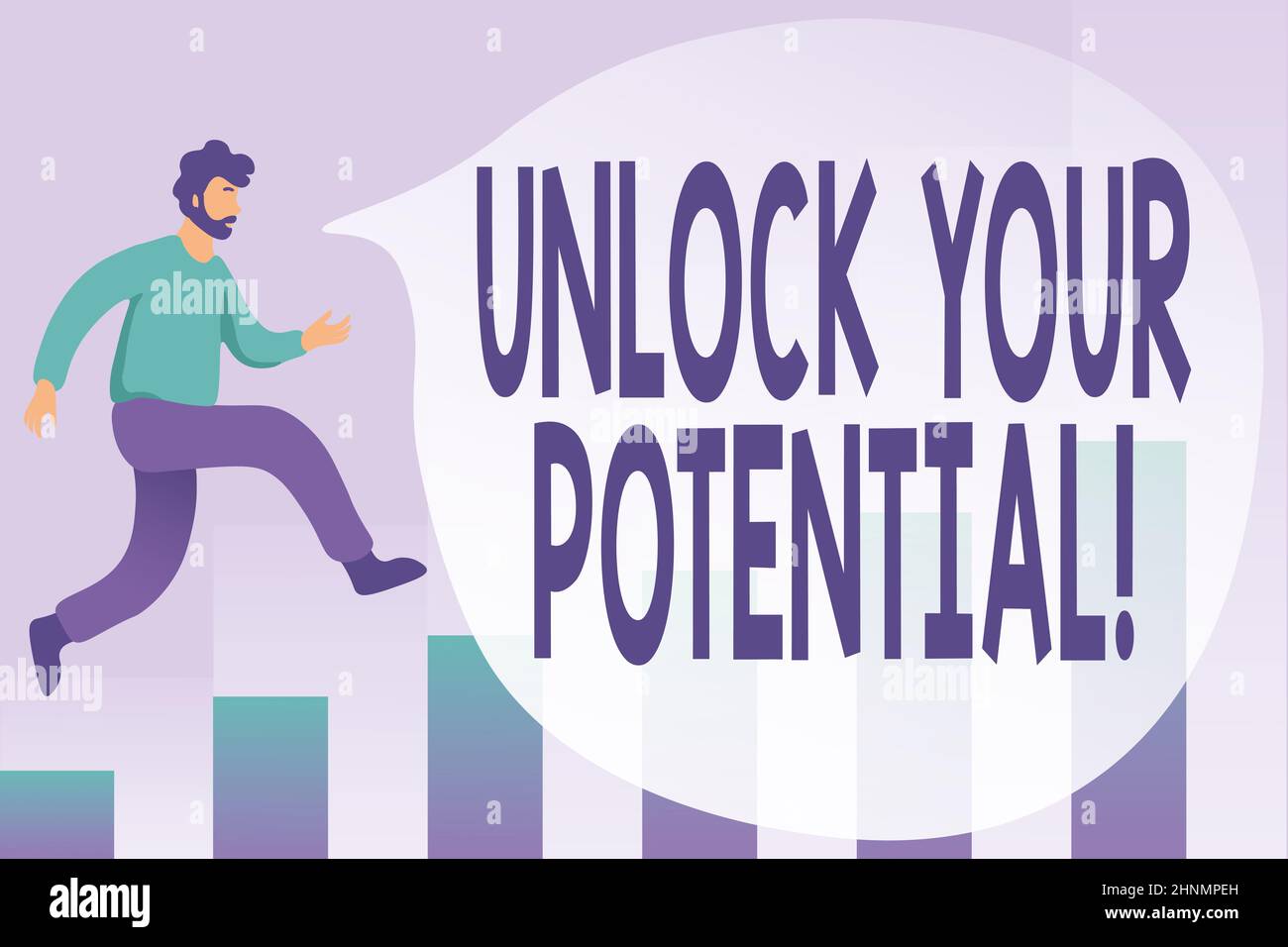 Text caption presenting Unlock Your Potential, Business overview ...