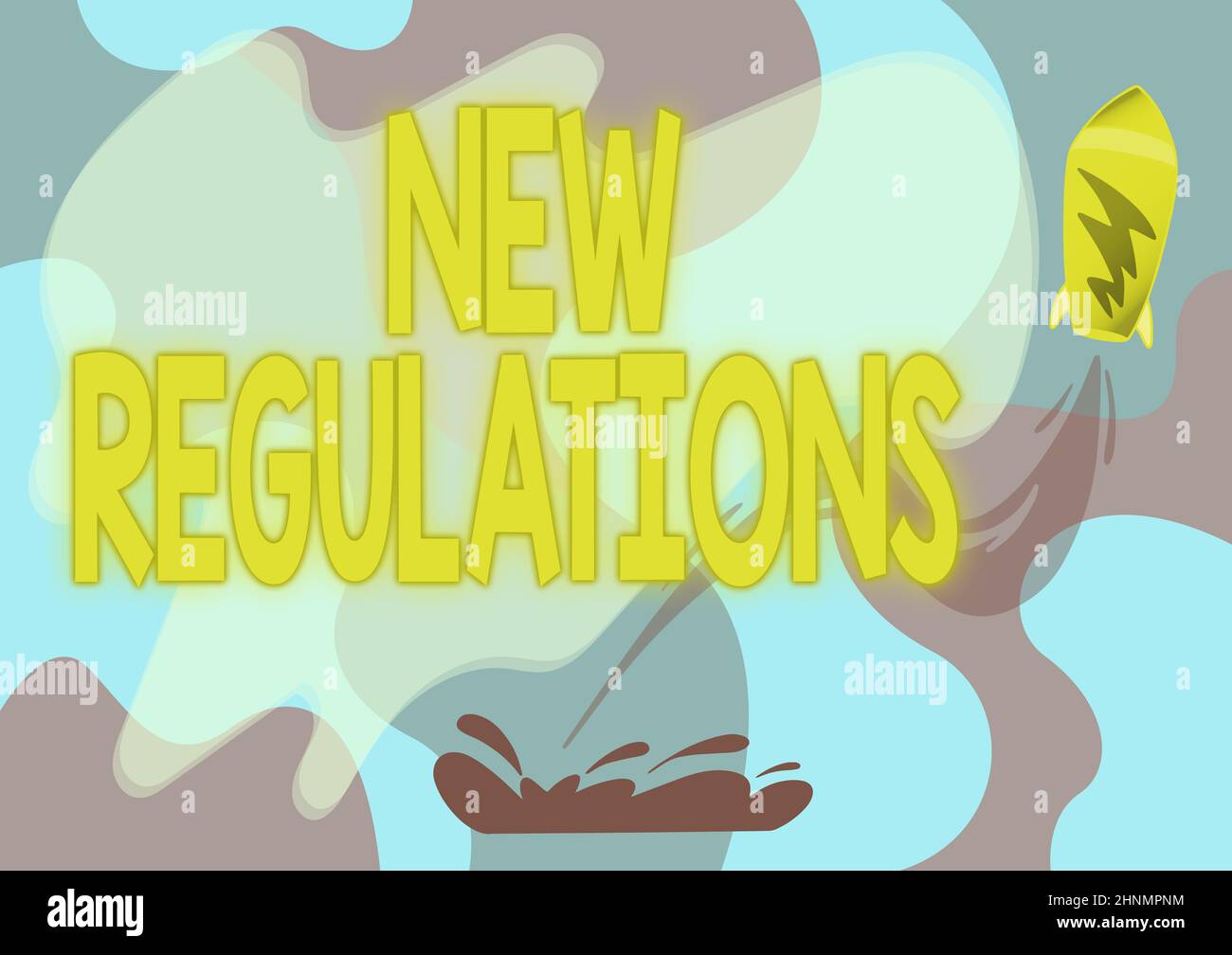 Sign displaying New Regulations question, Business approach rules made ...