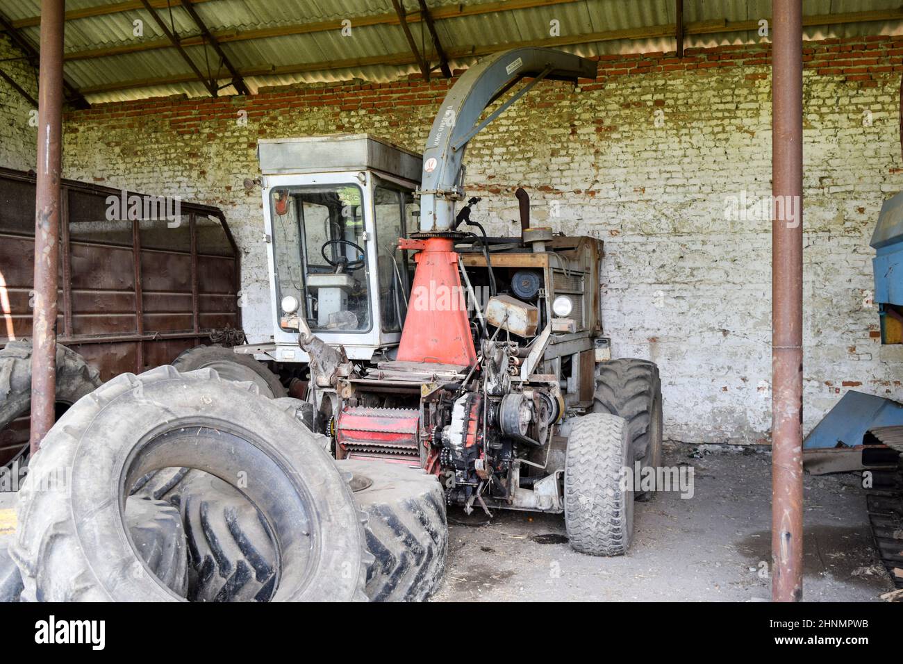 Forage harvester ksk100. Old harvester Stock Photo - Alamy