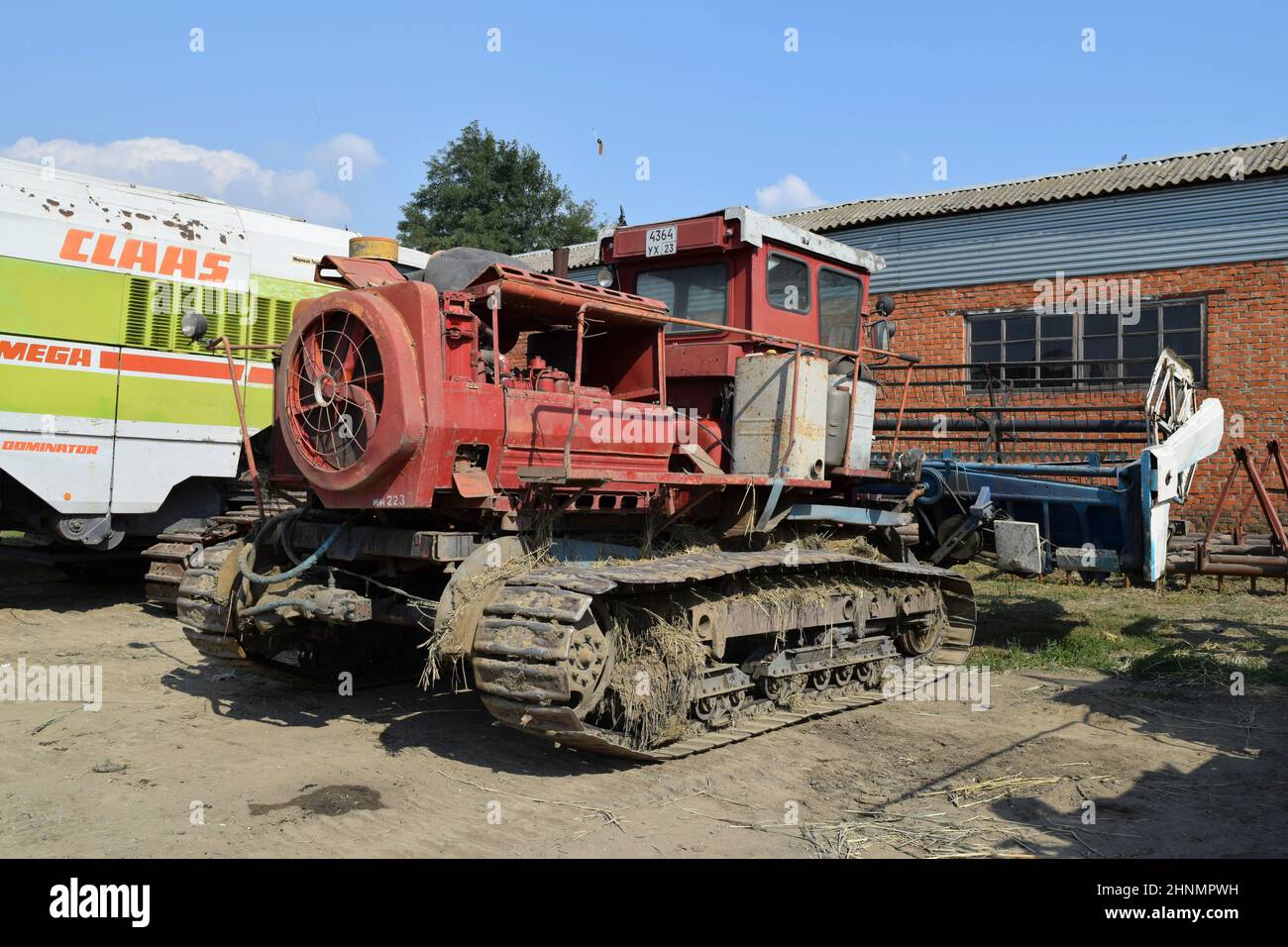 Agricultural machinery harvesting wheat two hi-res stock photography ...
