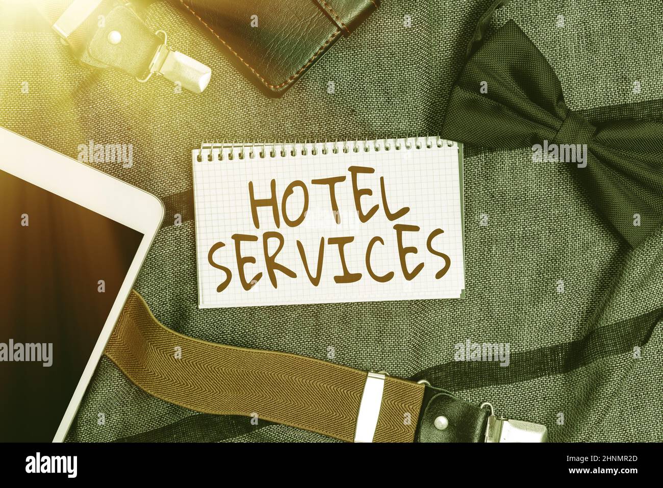 Hand writing sign Hotel Services, Word Written on Facilities Amenities ...