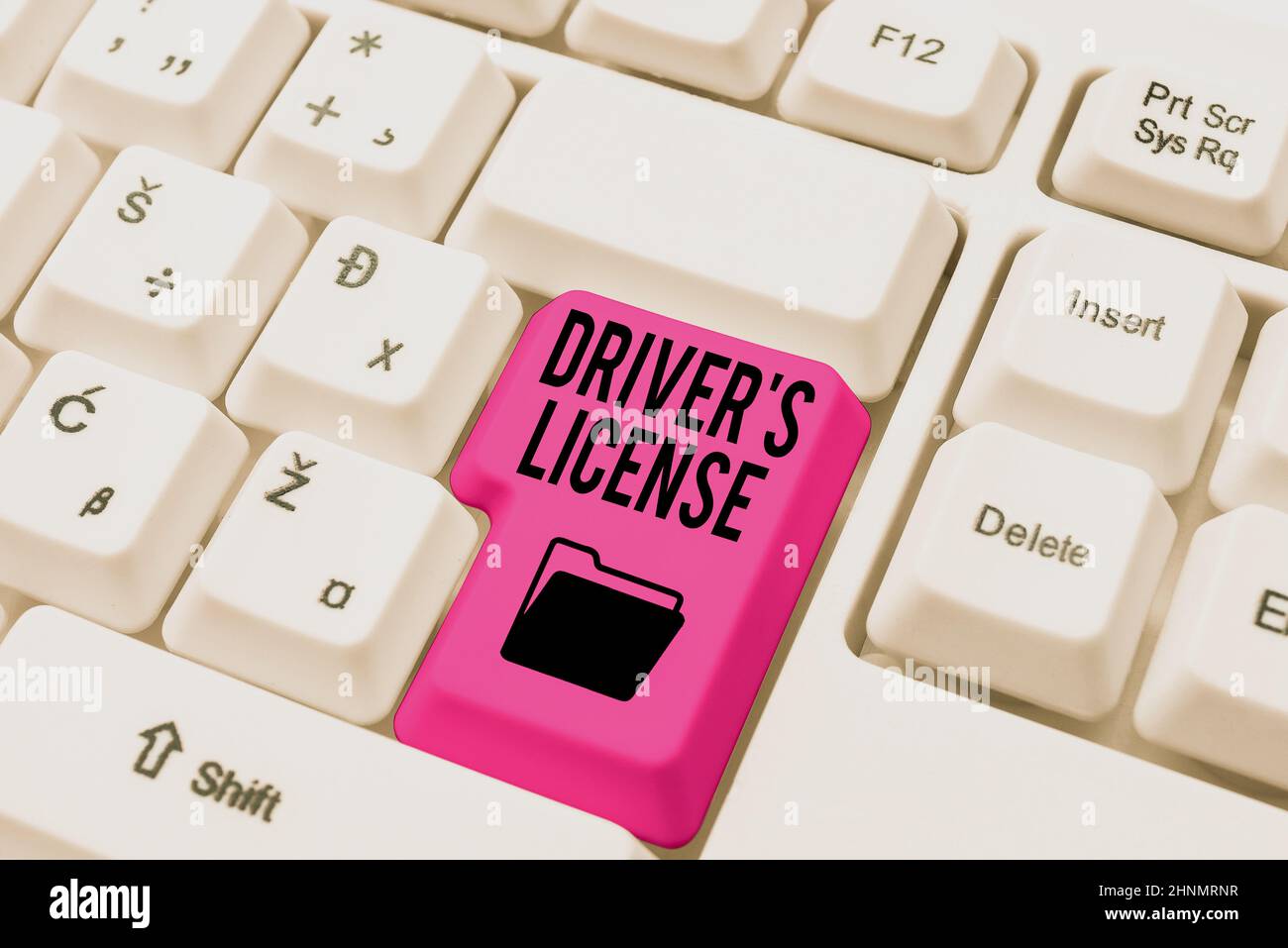 Hand writing sign Driver S License, Word Written on a document ...