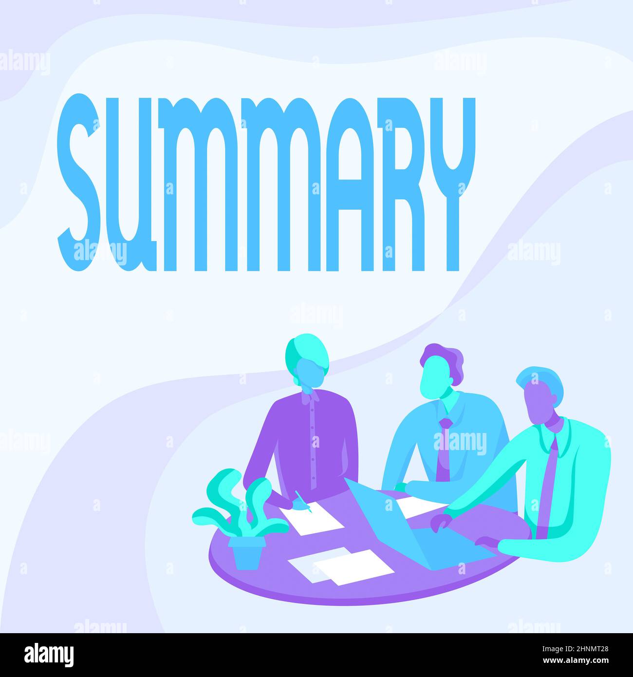 Conceptual caption Summary, Business idea brief statement or account of ...