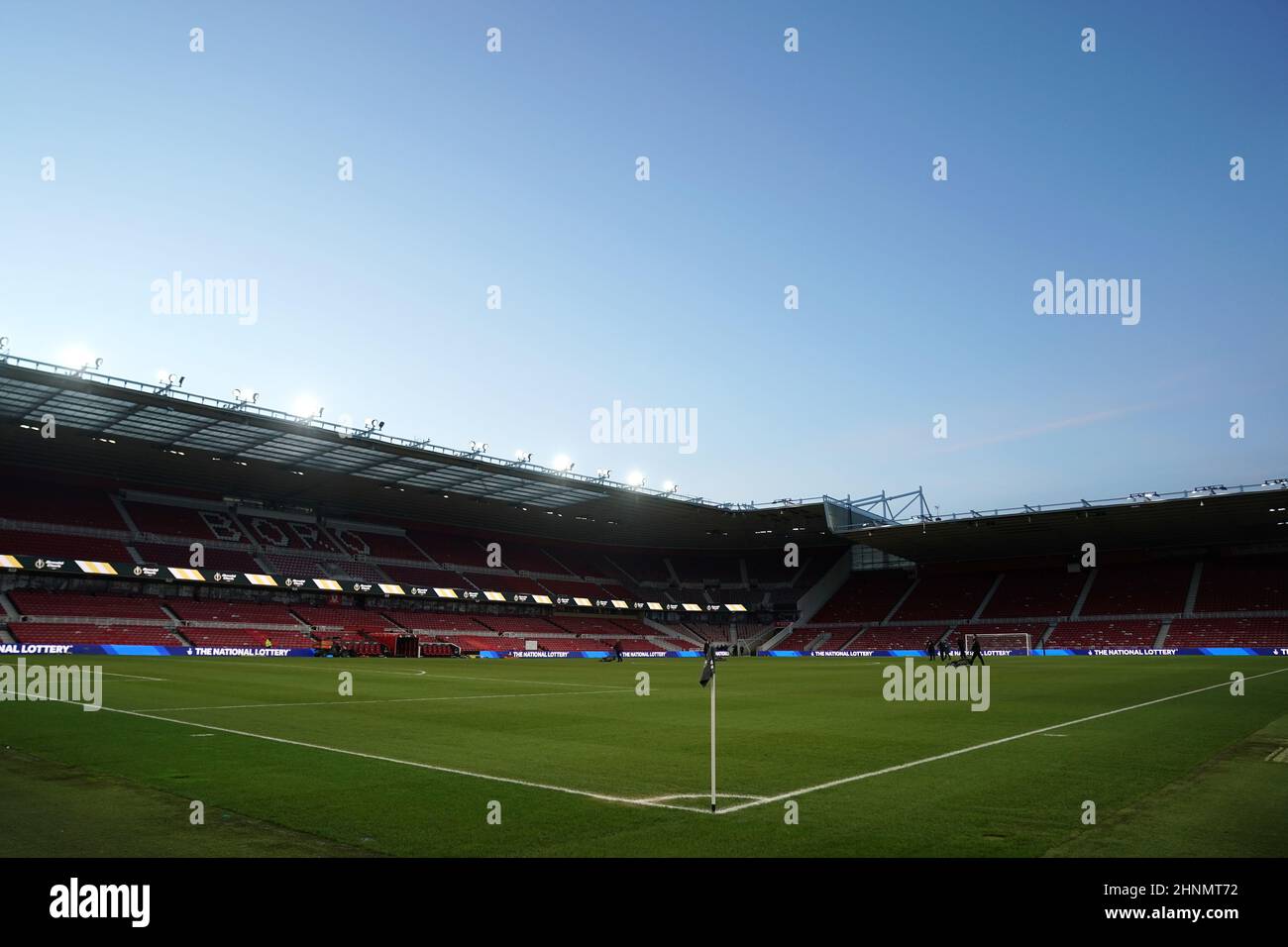 A view of the pitch before the Arnold Clark Cup match at the Riverside ...