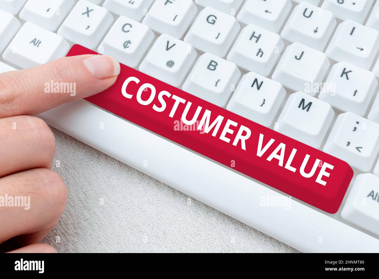 Sign displaying Costumer Value, Concept meaning Amount of benefits ...