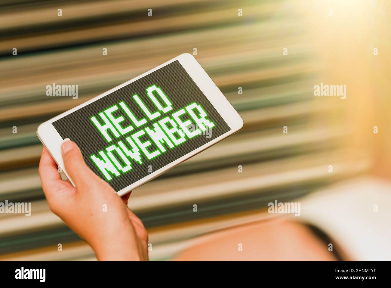 Text sign showing Hello November, Business concept Welcome the eleventh ...