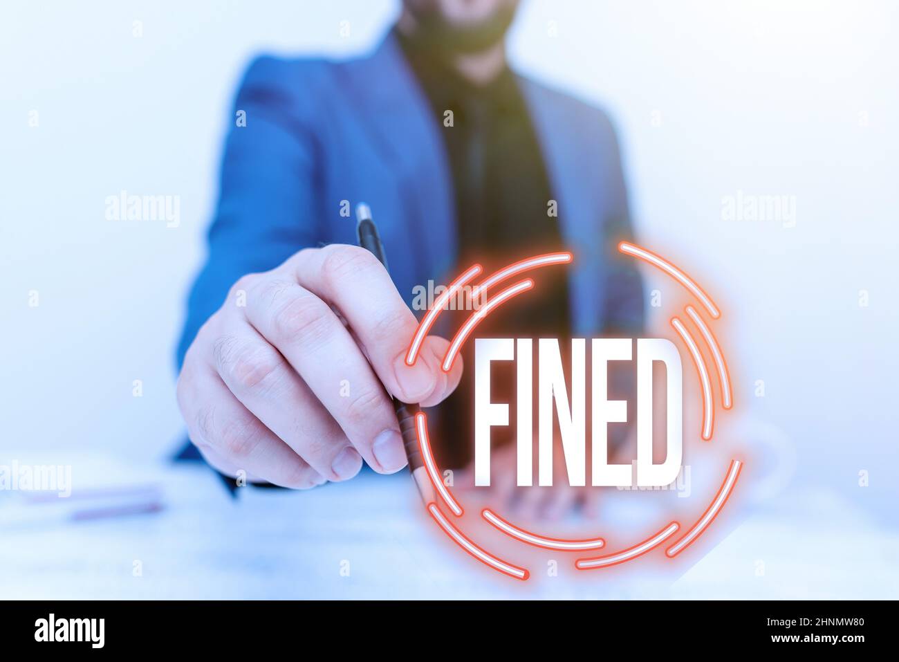 Writing displaying text Fined, Concept meaning clarify beer by causing ...